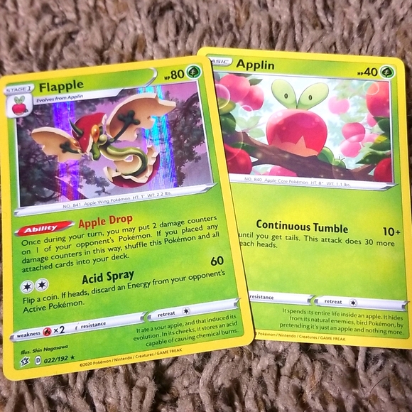 Pokemon | Toys | Applin And Flapple Pokemon Cards | Poshmark